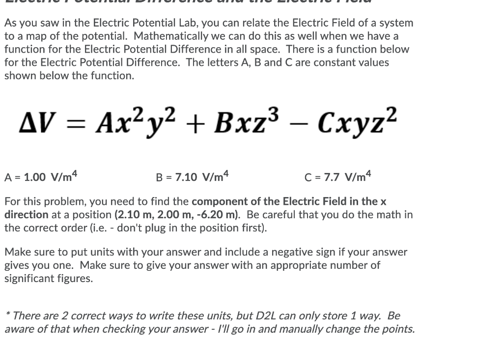 Solved As you saw in the Electric Potential Lab, you can | Chegg.com