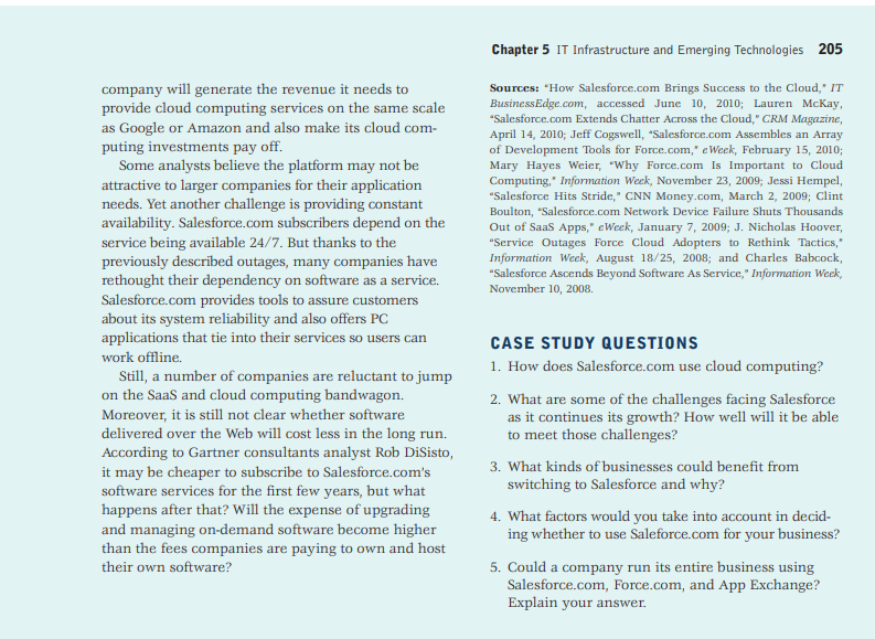 Solved Chapter 5 IT Infrastructure and Emerging Technologies | Chegg.com