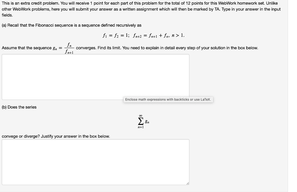 Solved This is an extra credit problem. You will receive 1 | Chegg.com