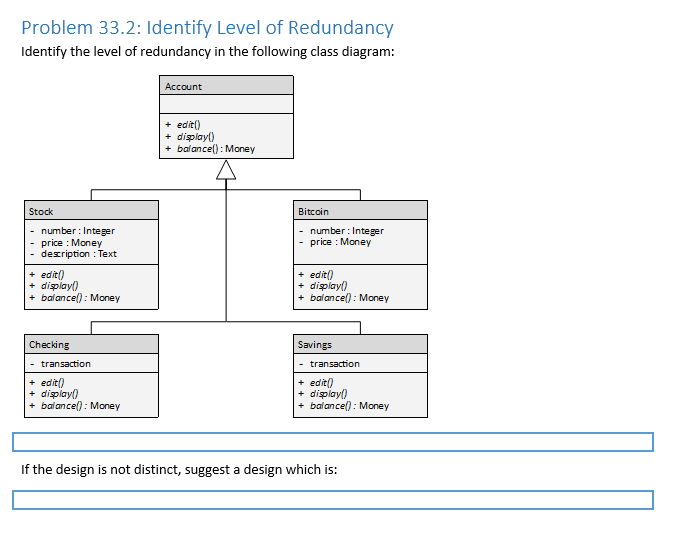 Solved Problem 33.1: Identify Level of Redundancy Identify | Chegg.com