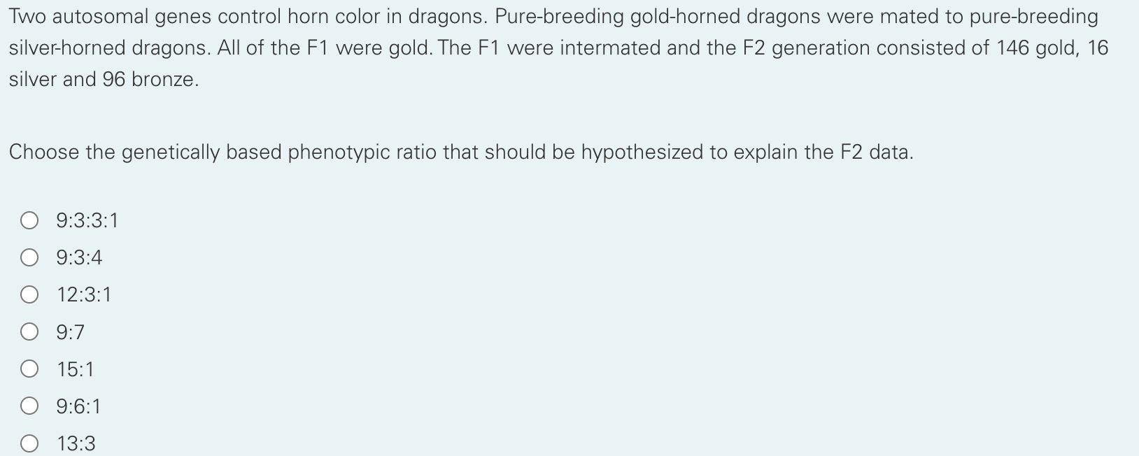 Solved Two autosomal genes control horn color in dragons. | Chegg.com