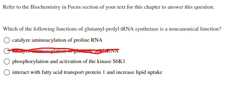 Solved Refer to the Biochemistry in Focus section of your | Chegg.com