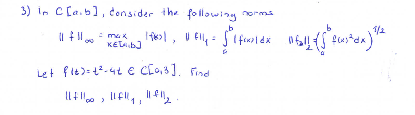 Solved Functional Analysis → Norm of Vectors. I will | Chegg.com