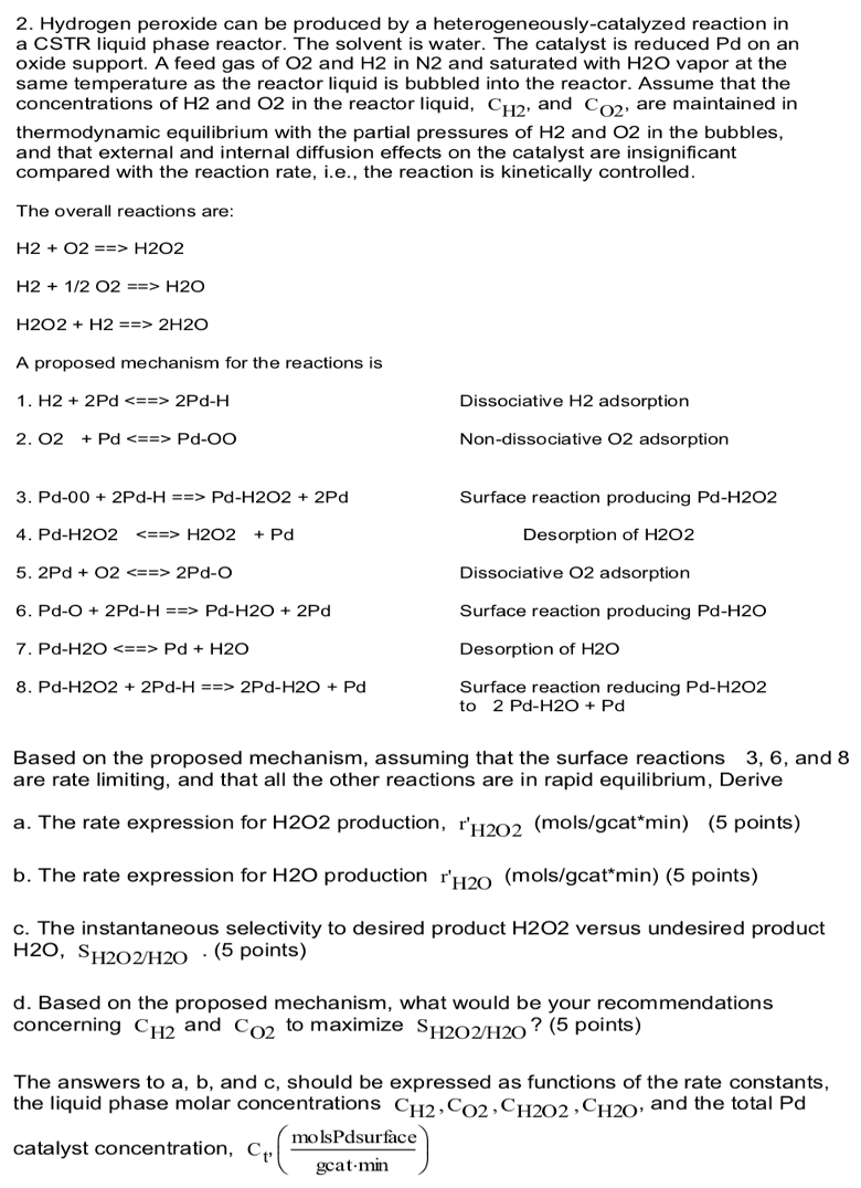 2. Hydrogen peroxide can be produced by a | Chegg.com