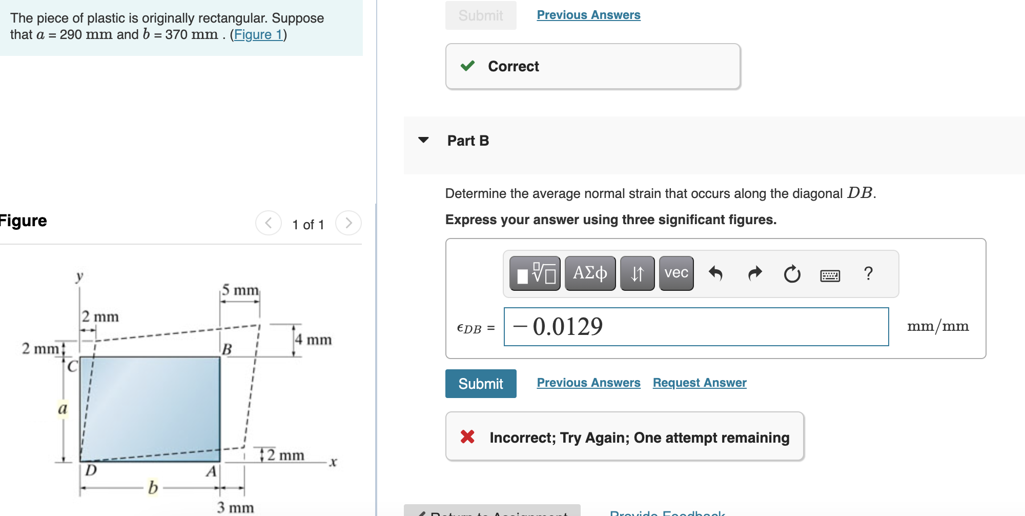 Solved The piece of plastic is originally rectangular. | Chegg.com