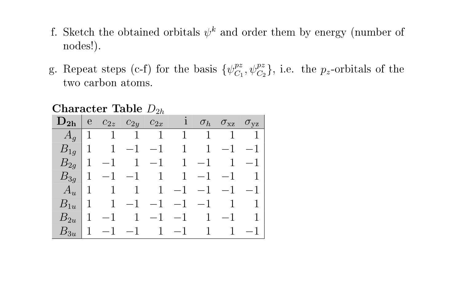 The molecule ethylene has D2h symmetry, with the 8 | Chegg.com