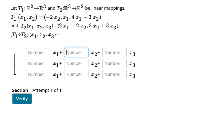 Solved Let T1:R2→R3 and T2:R3→R2 be linear mappings. | Chegg.com