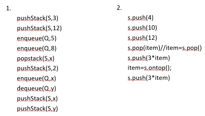 Solved Data Structures And Algorithm Stacks And Queues Chegg