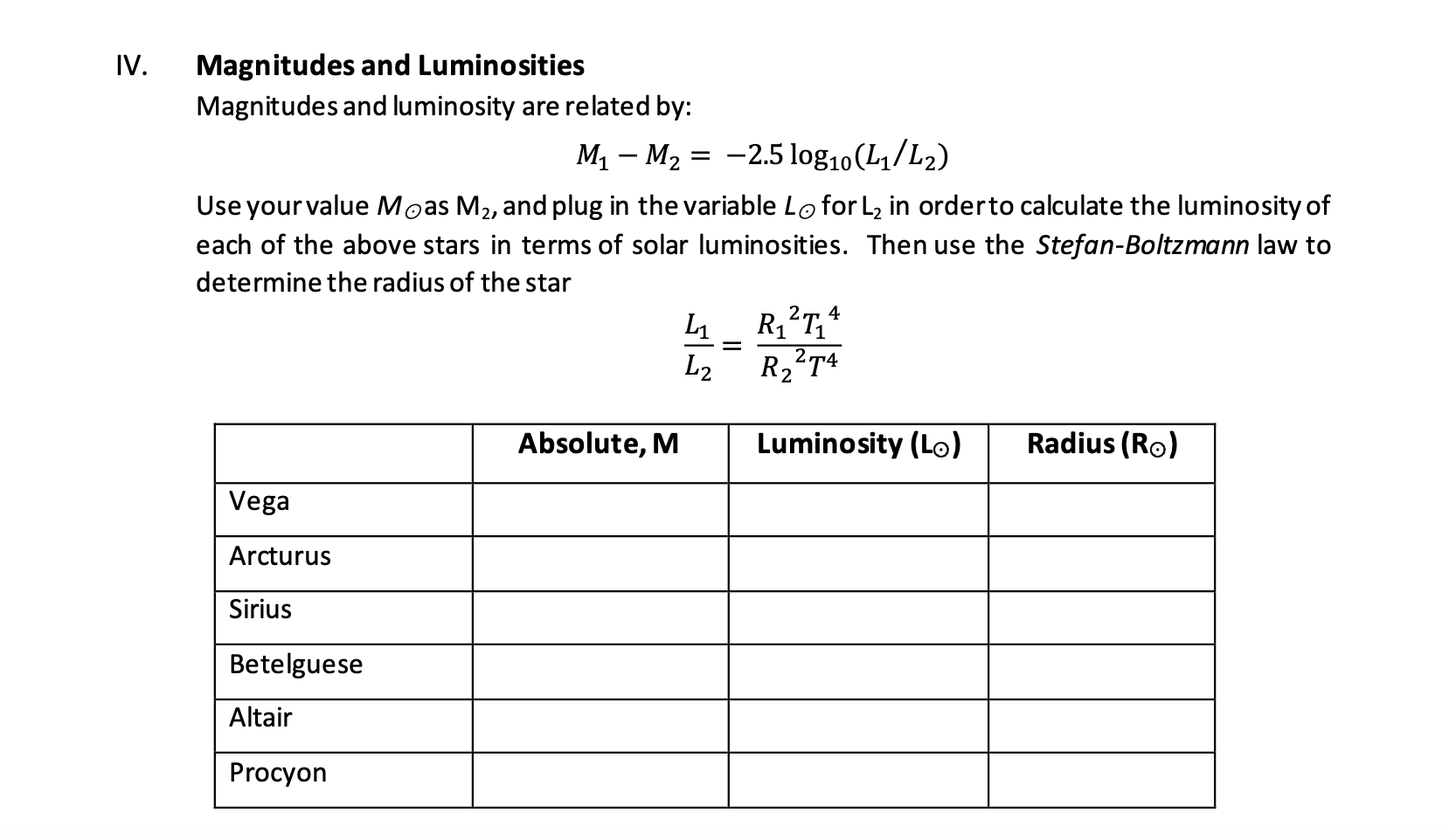 Solved Stellar Distance and Magnitude If we can | Chegg.com