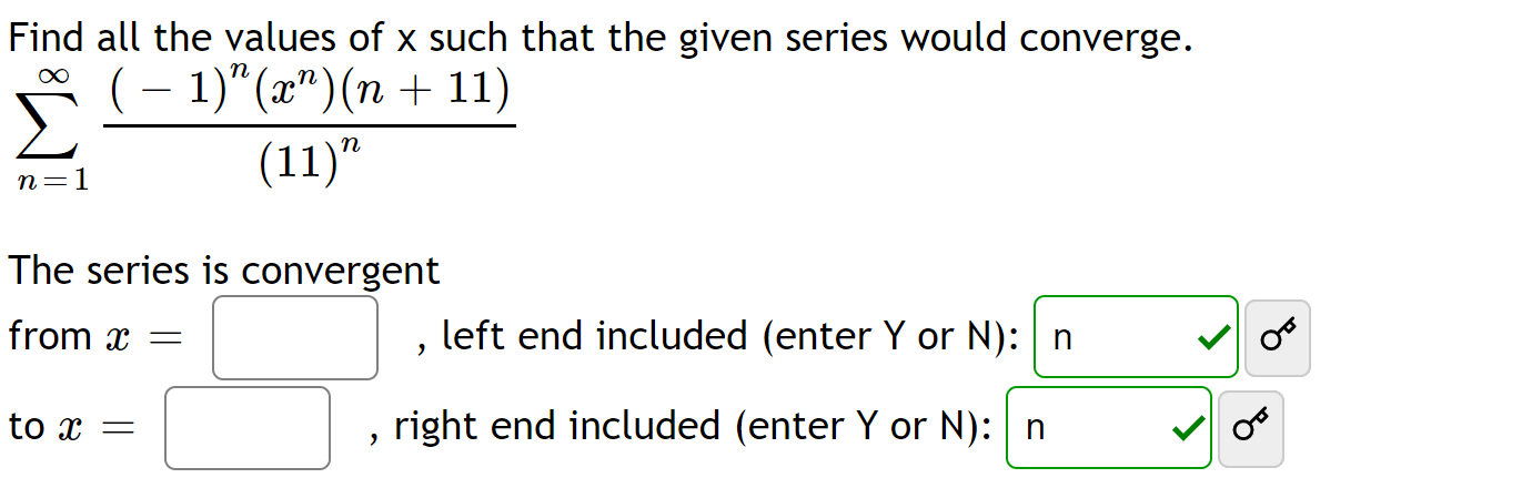 Solved Find all the values of x such that the given series | Chegg.com