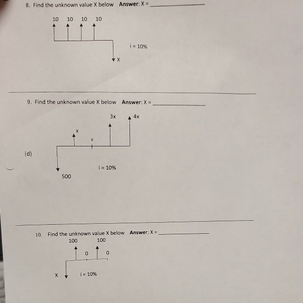 Solved 8. Find the unknown value X below Answer: X = 10 4 10 | Chegg.com