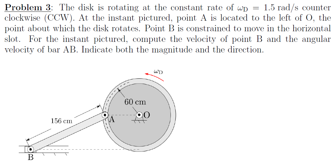 Solved Problem 3: The disk is rotating at the constant rate | Chegg.com
