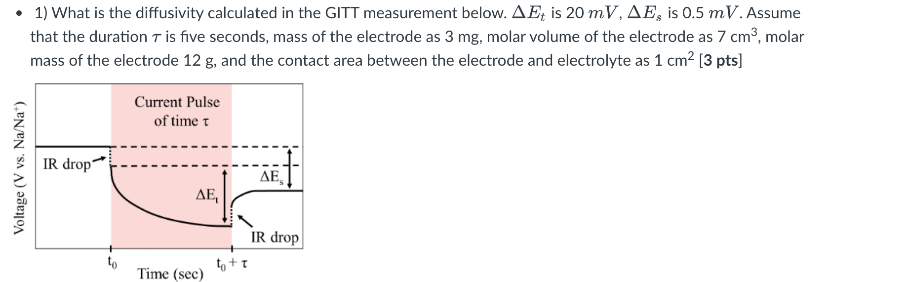 Solved 1) What is the diffusivity calculated in the GITT | Chegg.com
