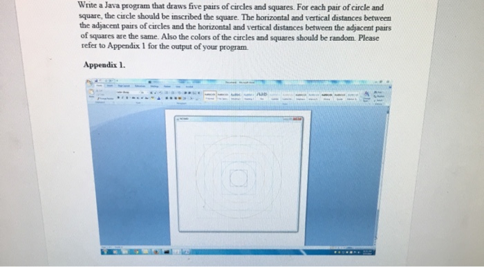 Solved Write a Java program that draws five pairs of circles | Chegg.com