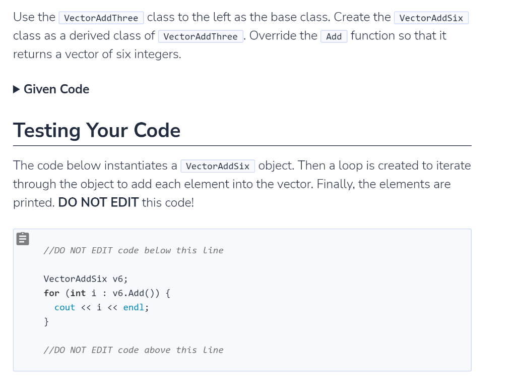 Solved Use the VectorAddThree class to the left as the base | Chegg.com