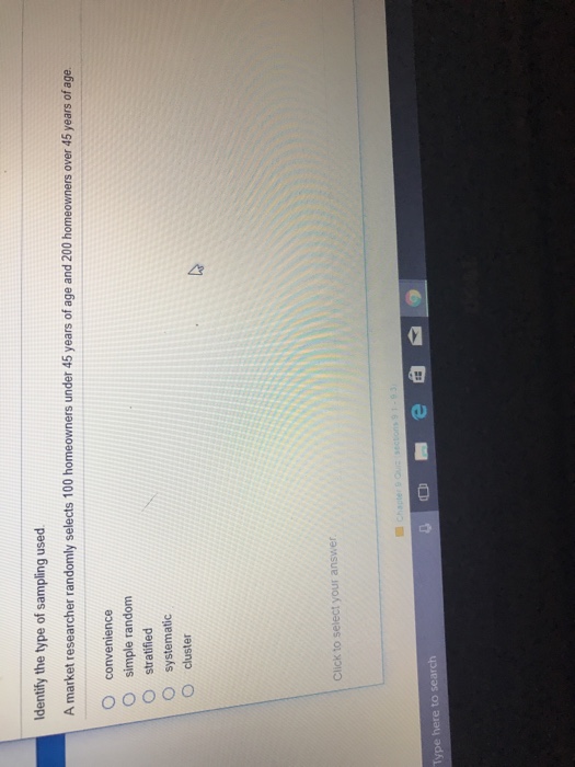 Solved Identify the type of sampling used A market | Chegg.com