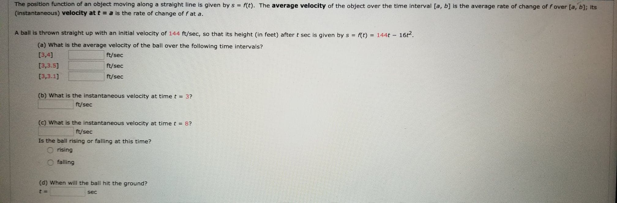 Solved The position function of an object moving along a | Chegg.com