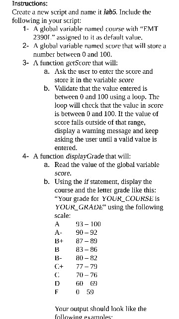 Solved Instructions: Create a new script and name it lab5. | Chegg.com