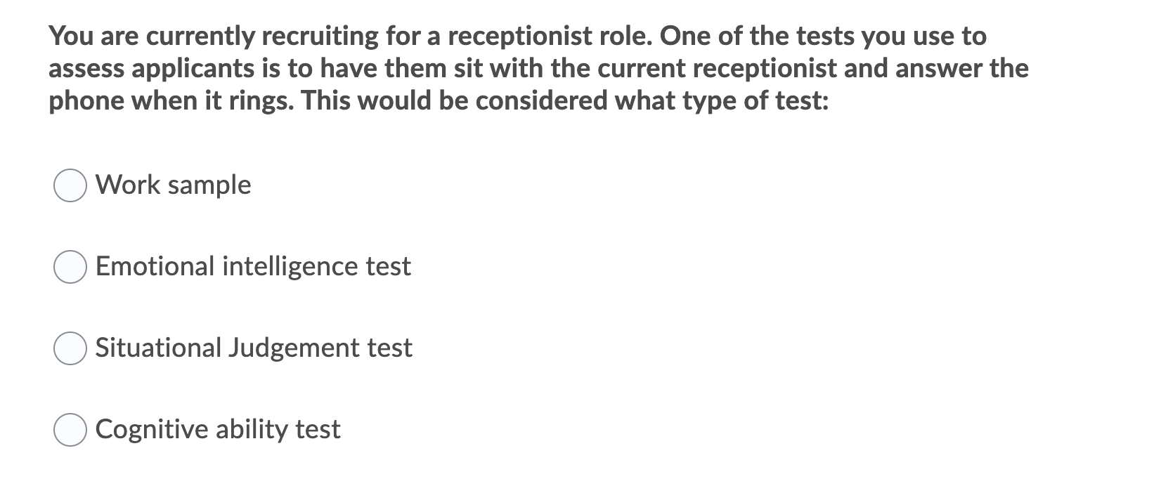 Solved You are currently recruiting for a receptionist role. | Chegg.com