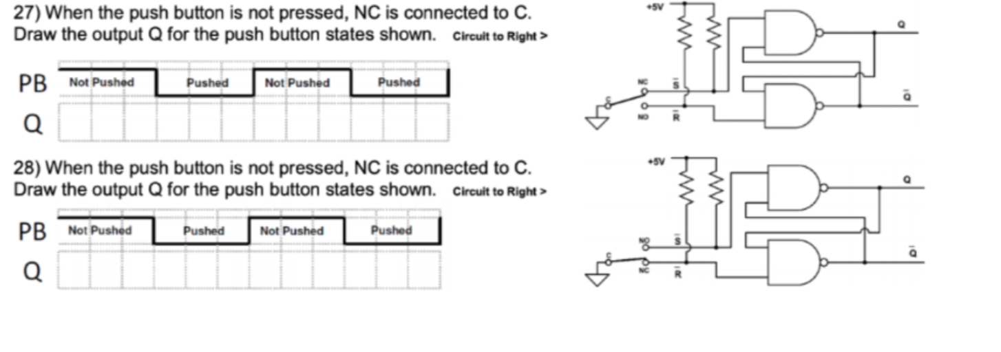 Solved w 27) When the push button is not pressed, NC is | Chegg.com