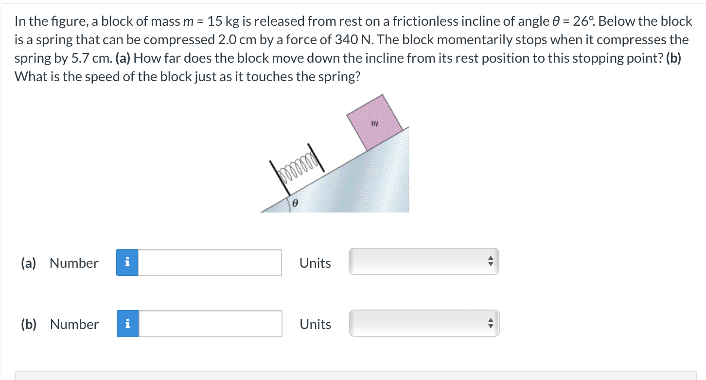 Solved a In the figure, a block of mass m = 15 kg is | Chegg.com