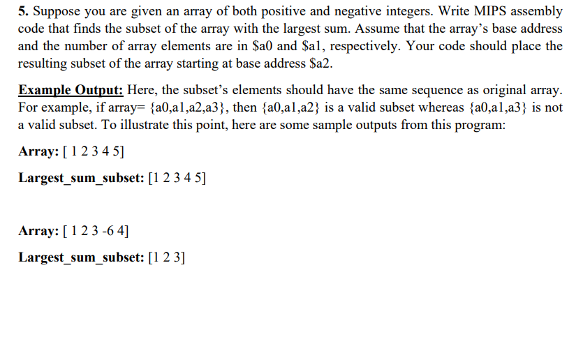 5. Suppose you are given an array of both positive | Chegg.com