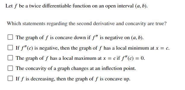 Solved Let f be a twice differentiable function on an open | Chegg.com