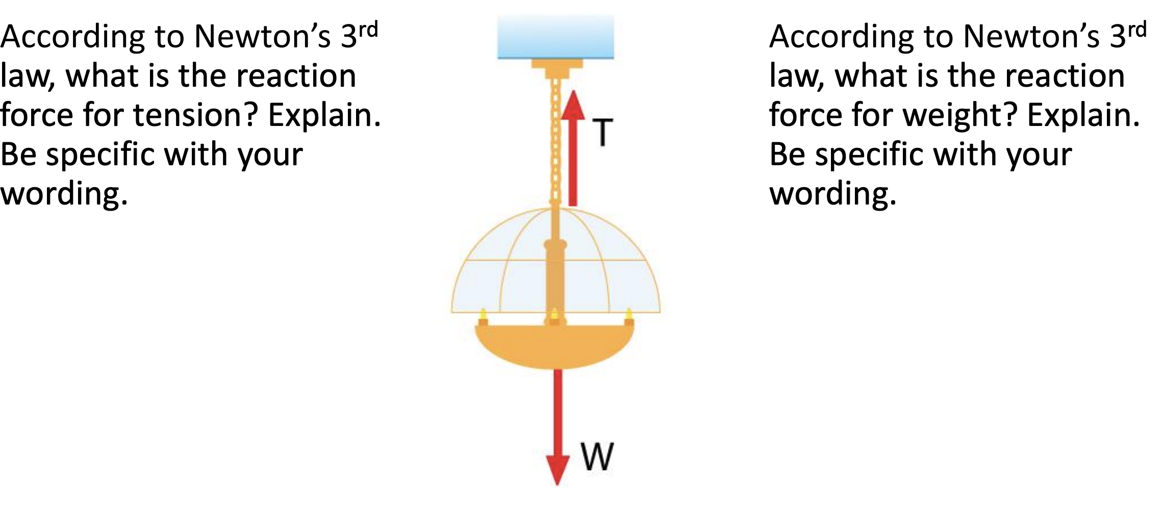 Solved According to Newton's 3rd law, what is the reaction | Chegg.com