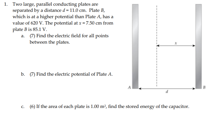 Solved Two large, parallel conducting plates are separated | Chegg.com