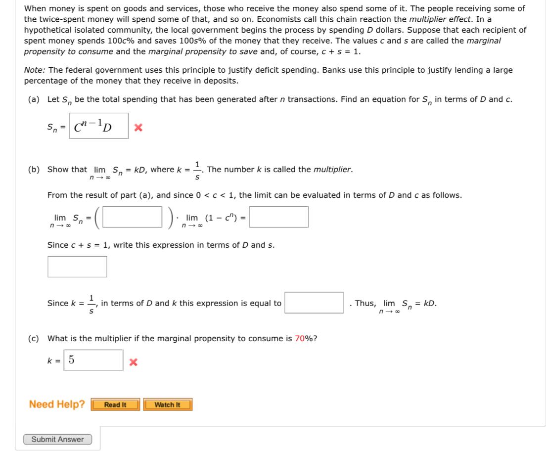 Solved When money is spent on goods and services, those who | Chegg.com