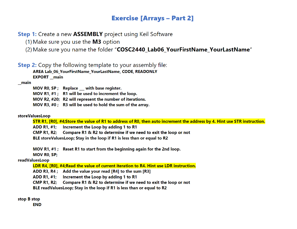 Solved Exercise [Arrays - Part 1] Step 1: Create a new | Chegg.com