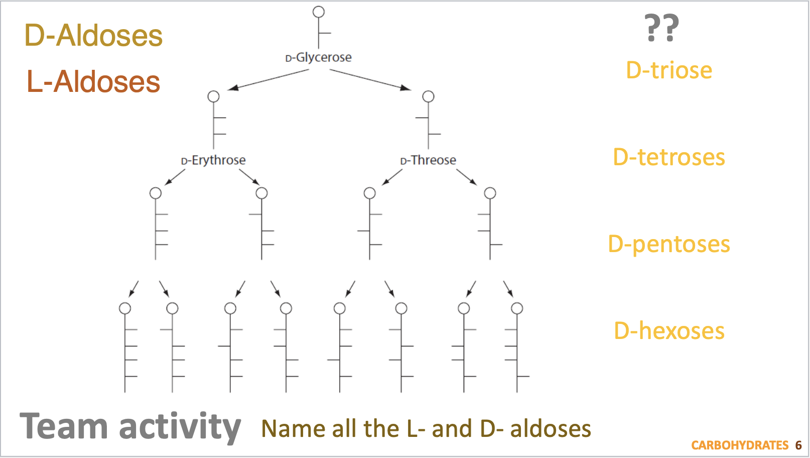Solved ?? D-Aldoses L-Aldoses D-Glycerose D-triose | Chegg.com