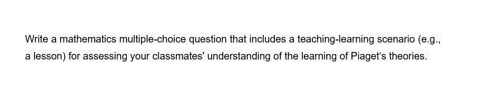 Solved Write a mathematics multiple-choice question that | Chegg.com