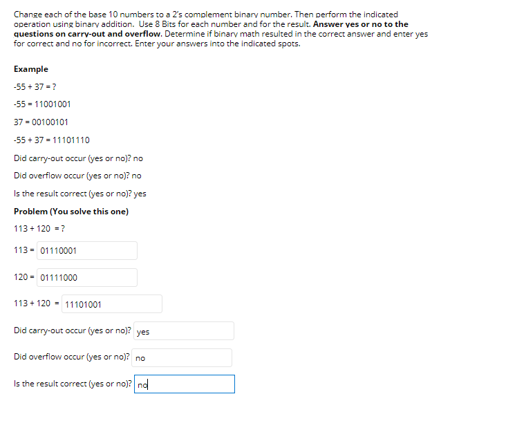 Solved Change each of the base 10 numbers to a 2's | Chegg.com