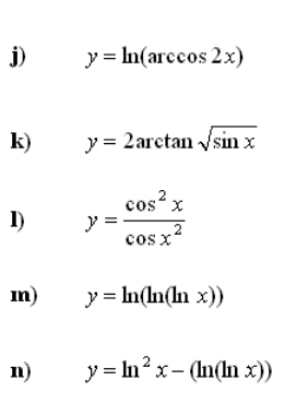 Solved j) y = In(arccos 2x) k) y = 2 arctan sin x cosx 1) II | Chegg.com