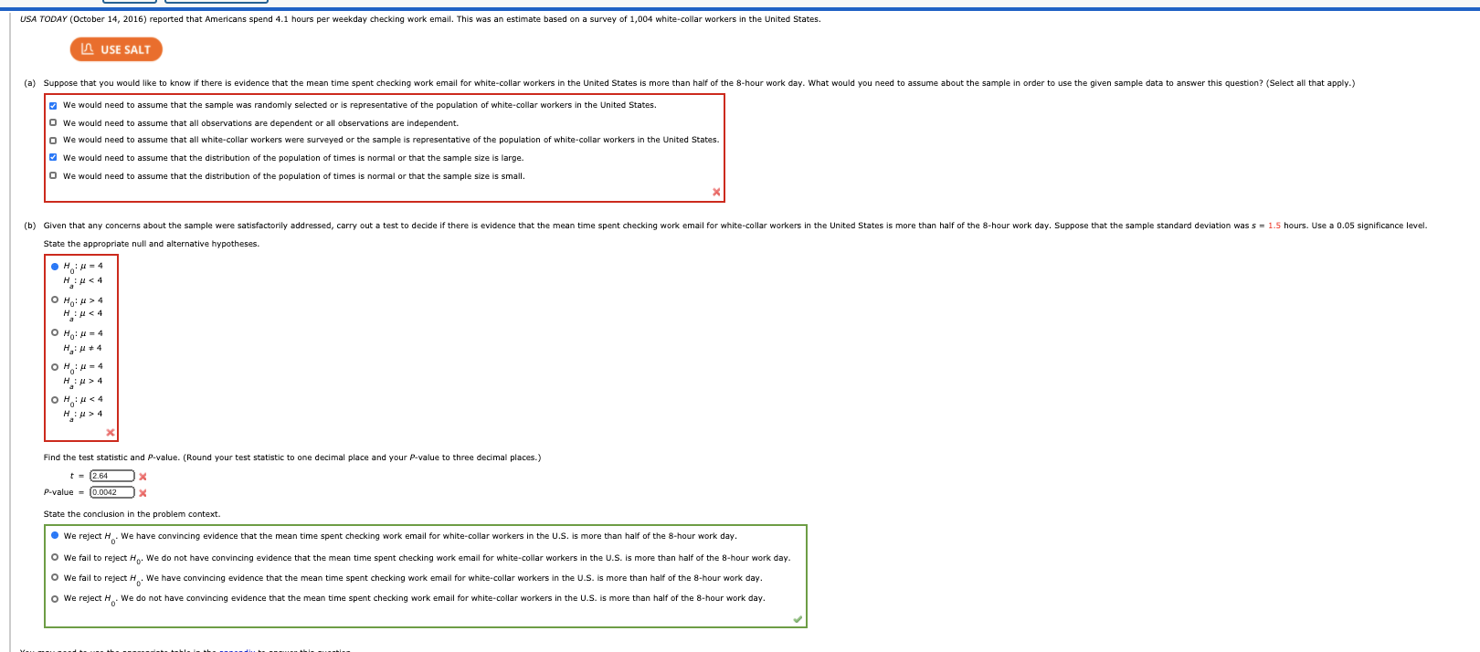 Solved USA TODAY (October 14, 2016) reported that Americans | Chegg.com