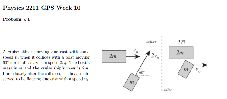 Solved (a) Determine the velocity of the cruise ship just | Chegg.com