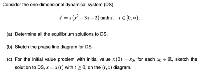 Solved Consider the one-dimensional dynamical system (DS), | Chegg.com
