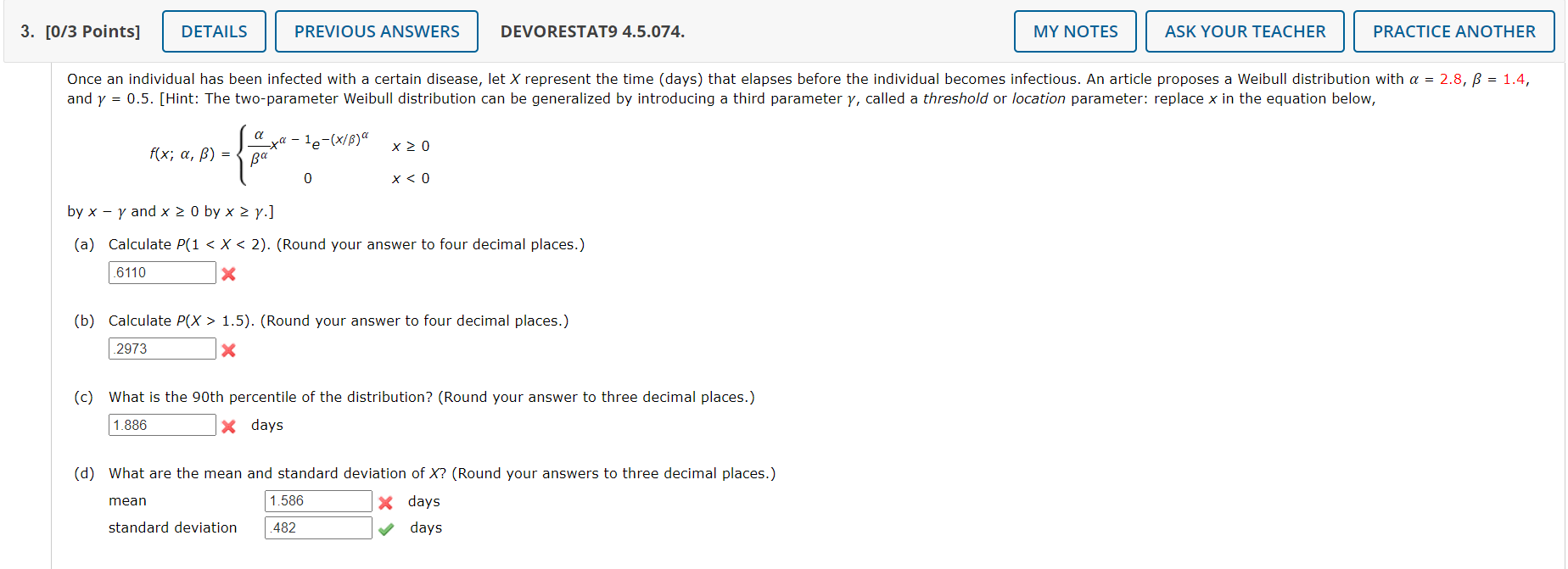 Solved 3. [0/3 Points] DETAILS PREVIOUS ANSWERS DEVORESTAT9 | Chegg.com