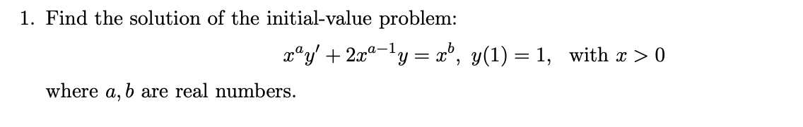 Solved 1. Find the solution of the initial-value problem: | Chegg.com