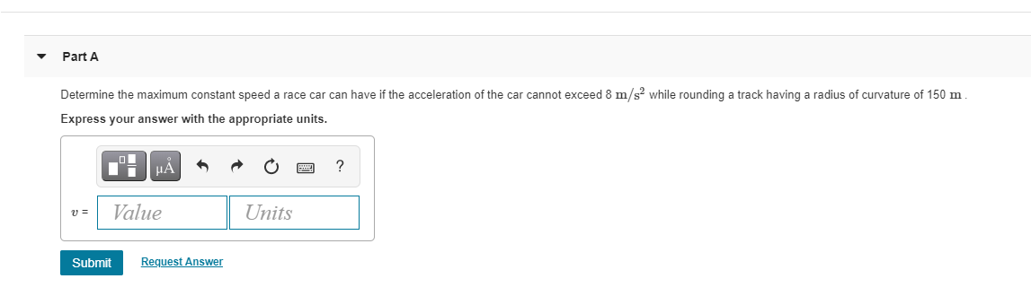 Solved Determine the maximum constant speed a race car can | Chegg.com