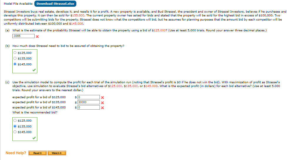 (c) Use the simulation model to compute the profit | Chegg.com