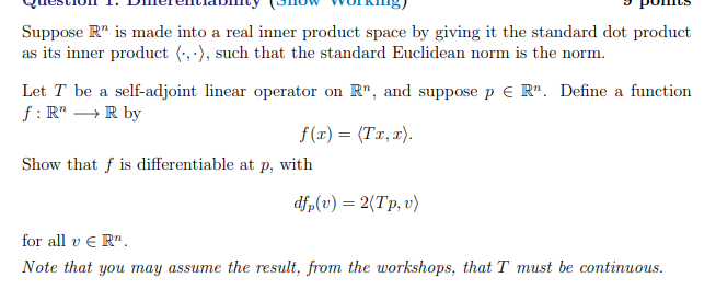 Solved Suppose R" is made into a real inner product space by | Chegg.com