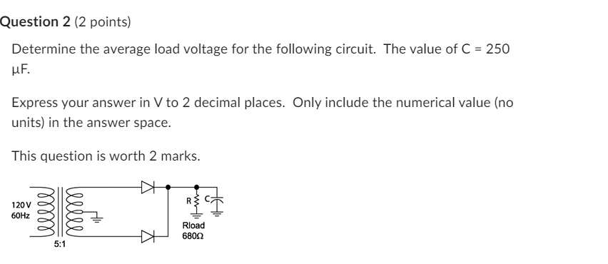 Solved Determine the average load voltage for the following | Chegg.com