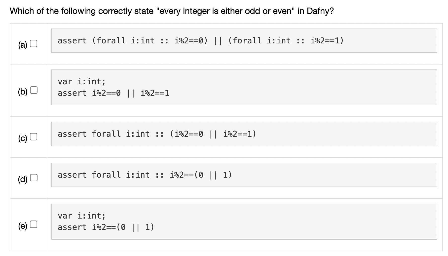 Solved Which of the following correctly state "every integer | Chegg.com