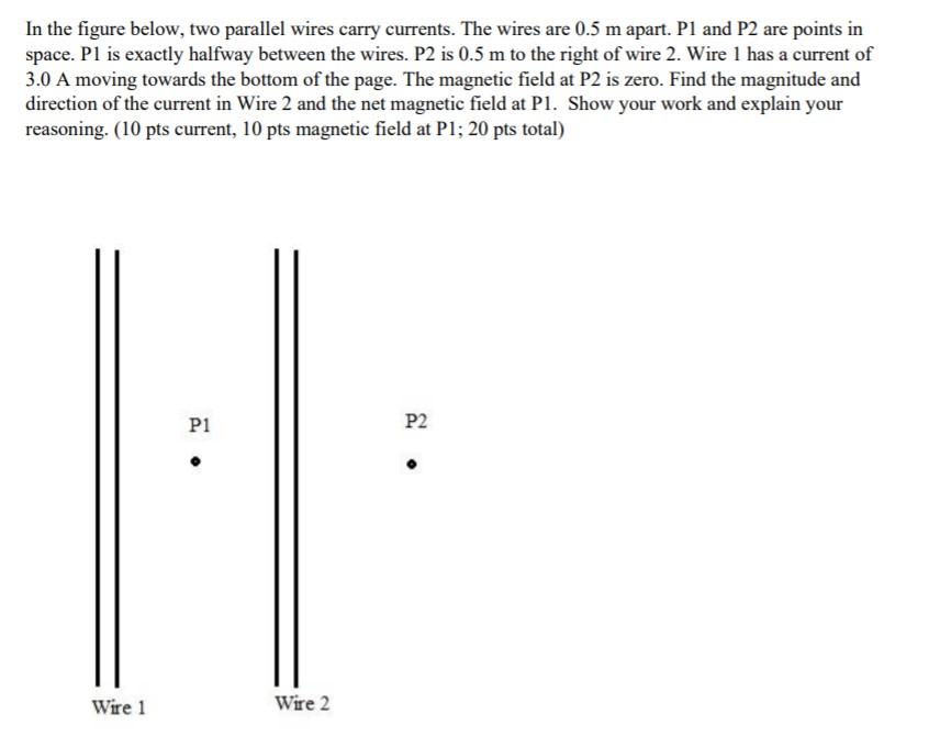 Solved In the figure below, two parallel wires carry | Chegg.com