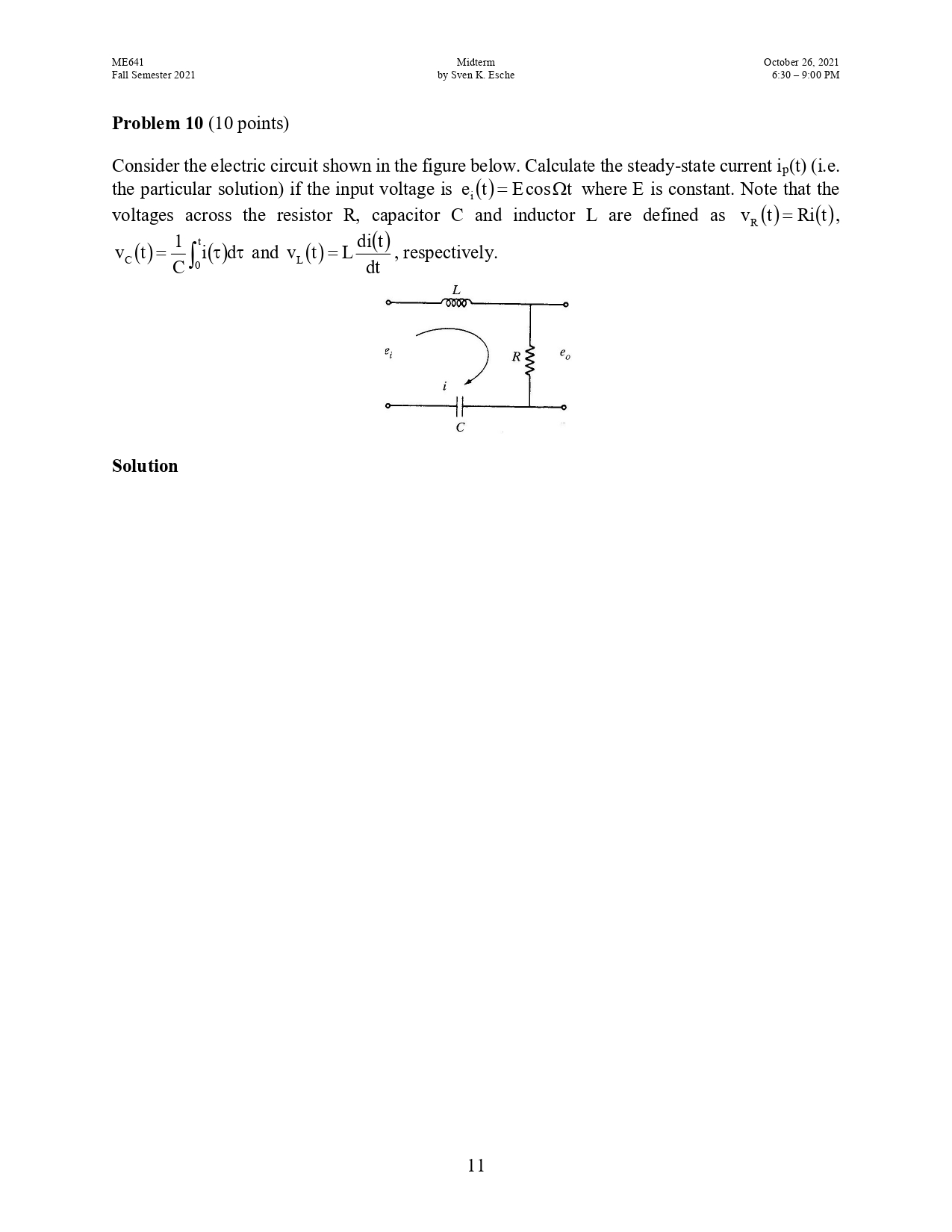 Solved Consider the electric circuit shown in the figure | Chegg.com