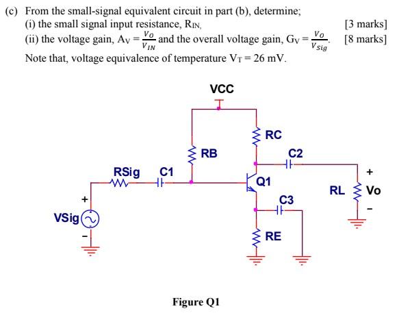 Solved (c) From the small-signal equivalent circuit in part | Chegg.com