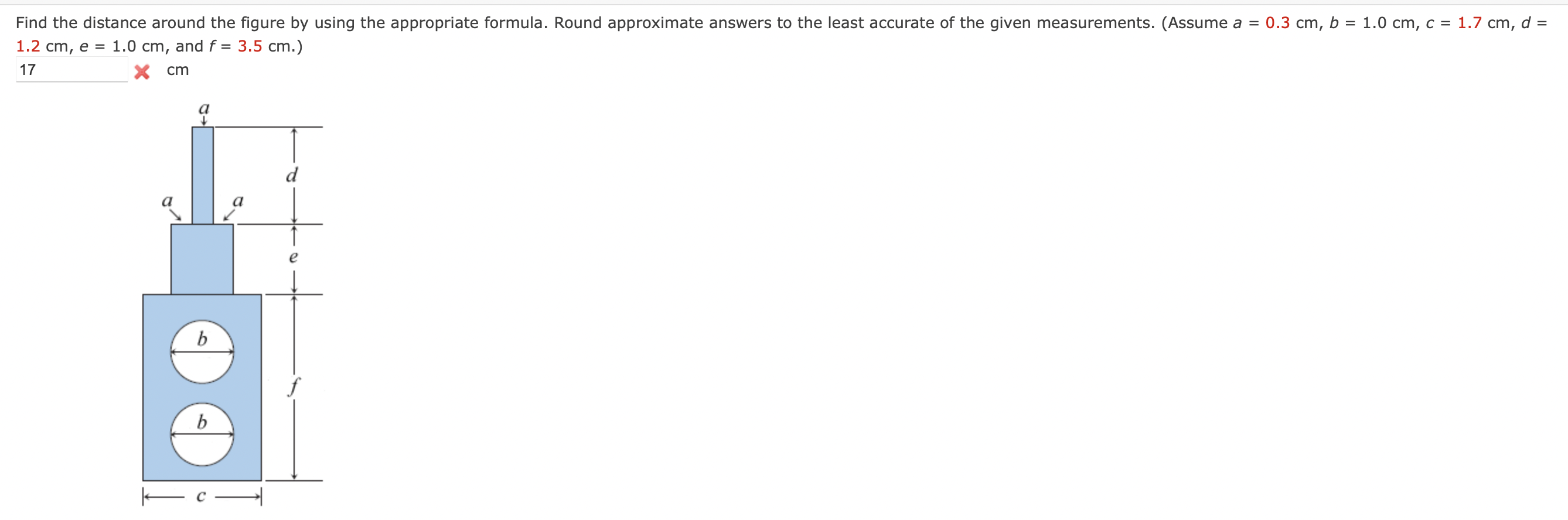 Solved Find the distance around the figure by using the | Chegg.com