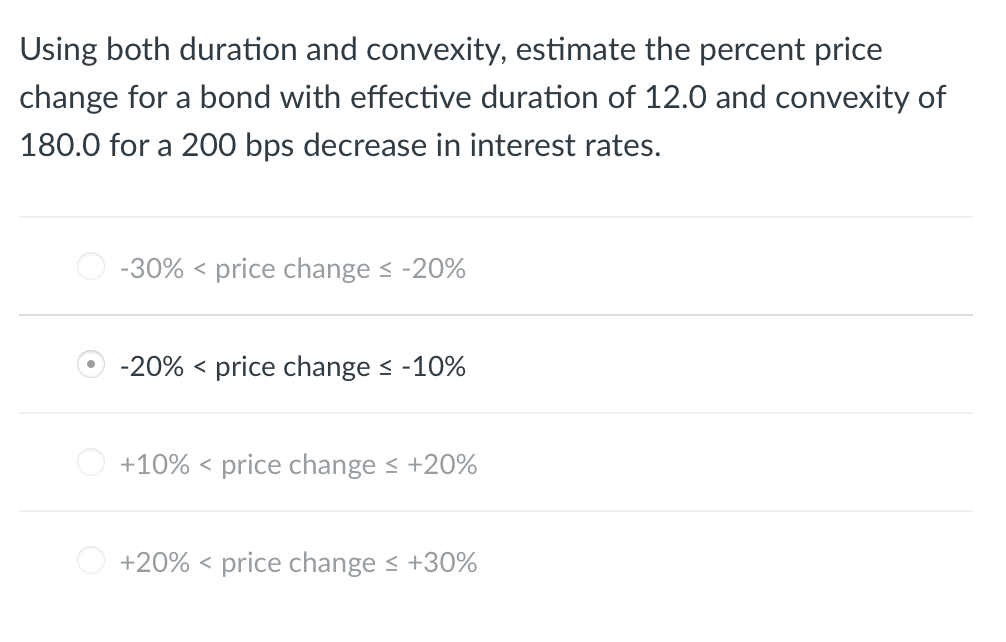 Solved Using both duration and convexity, estimate the | Chegg.com
